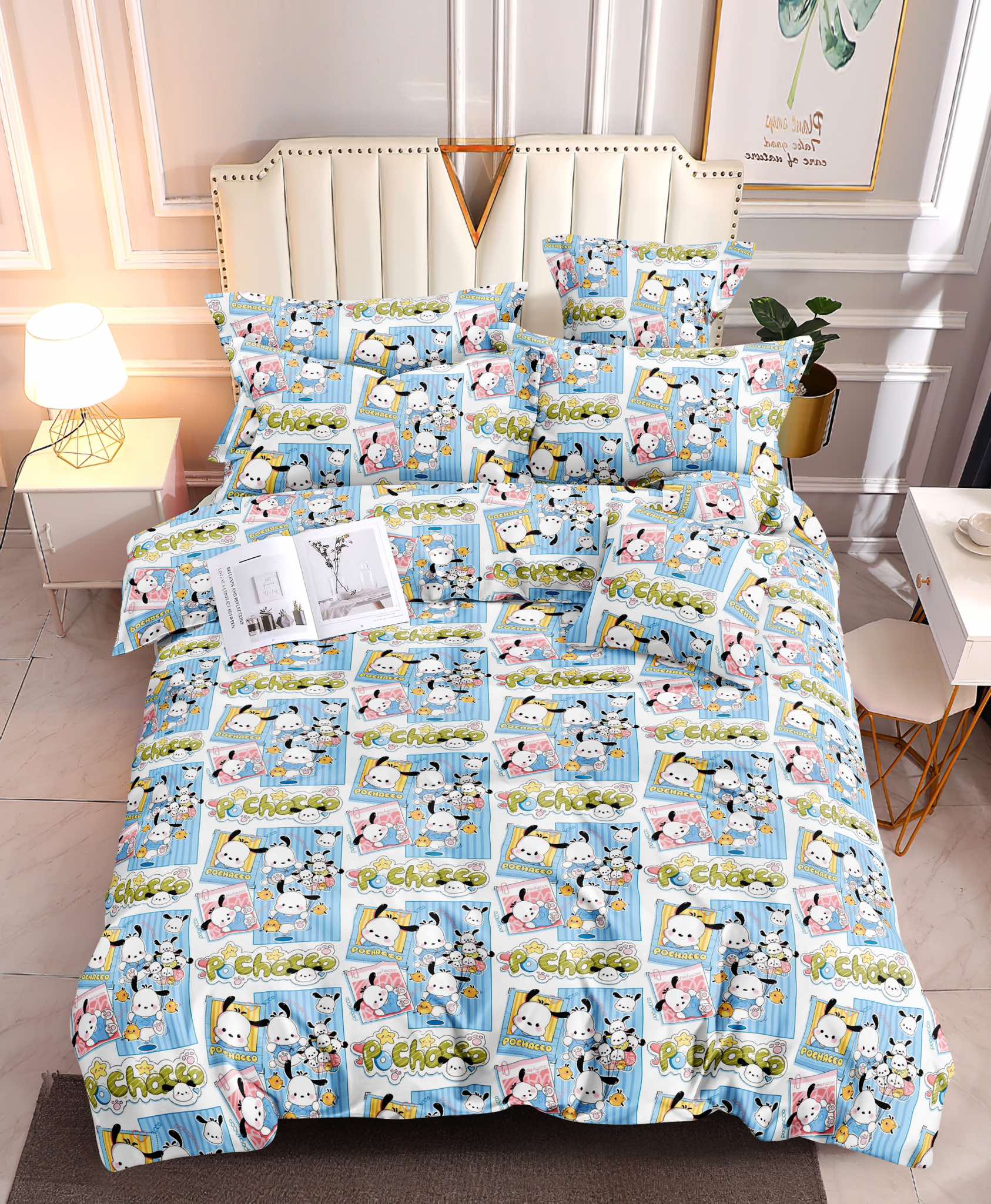 Pochacco 100 Premium Canadian Cotton Bedsheet Set